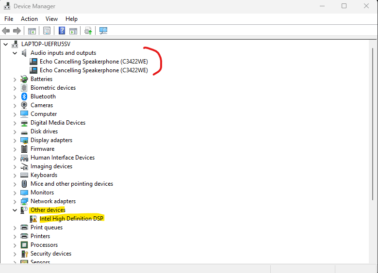 Intel High Definition DSP - No Audio Device installed after updating to ...