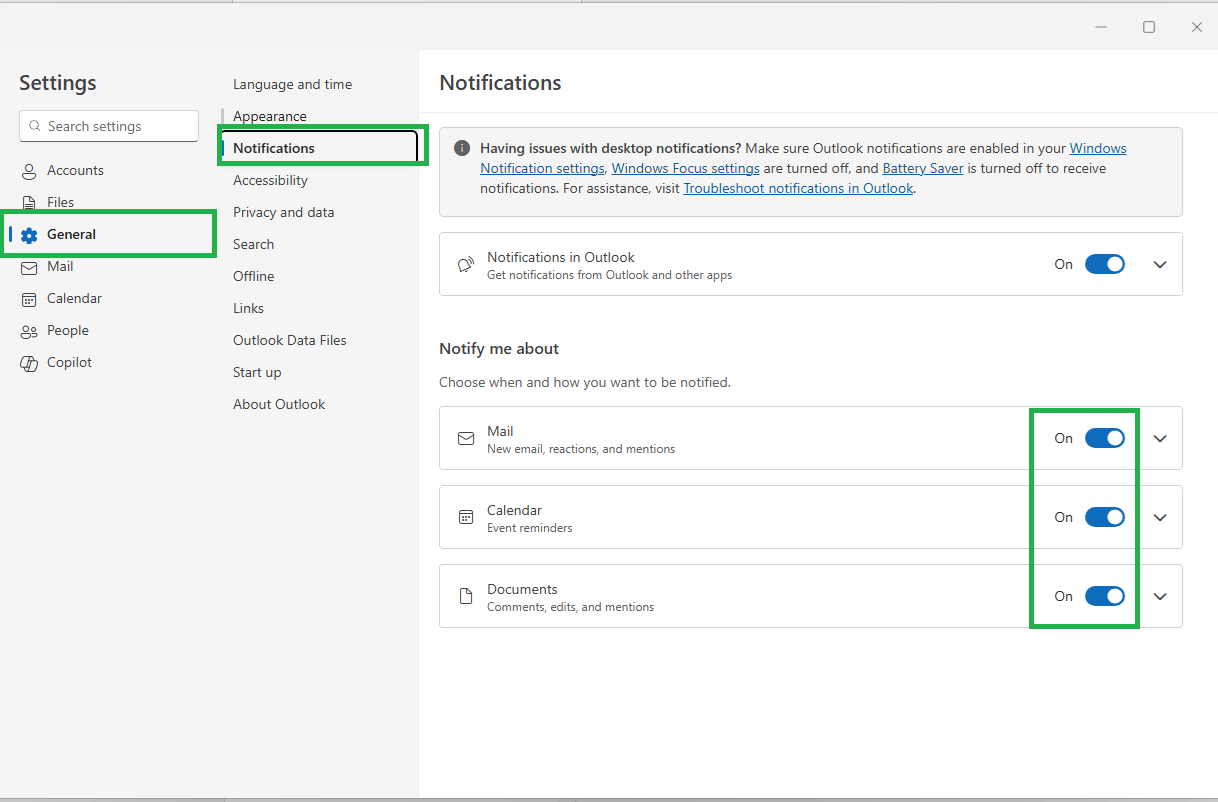 How o receive notification regarding new emails when my outlook ...
