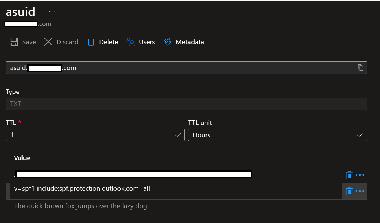 Can't create SFP record on Azure DNS - Microsoft Q&A
