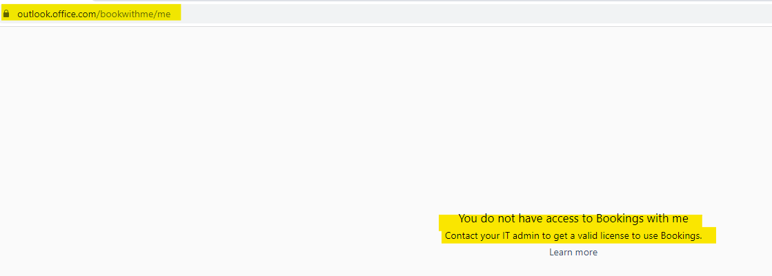 Unable to access bookings with me - Microsoft Q&A