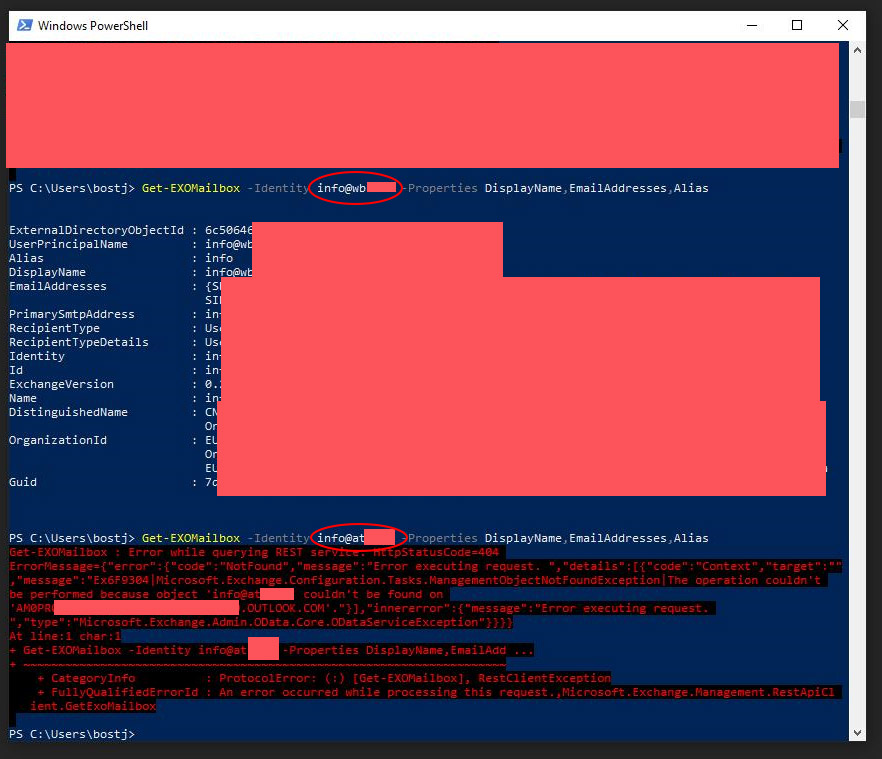 Exchange: The email address is already being used. Please choose ...