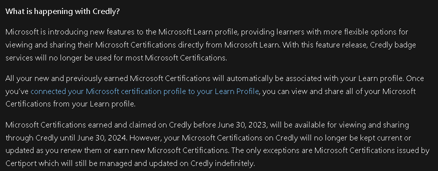 Renew Credly Badges - Microsoft Q&A
