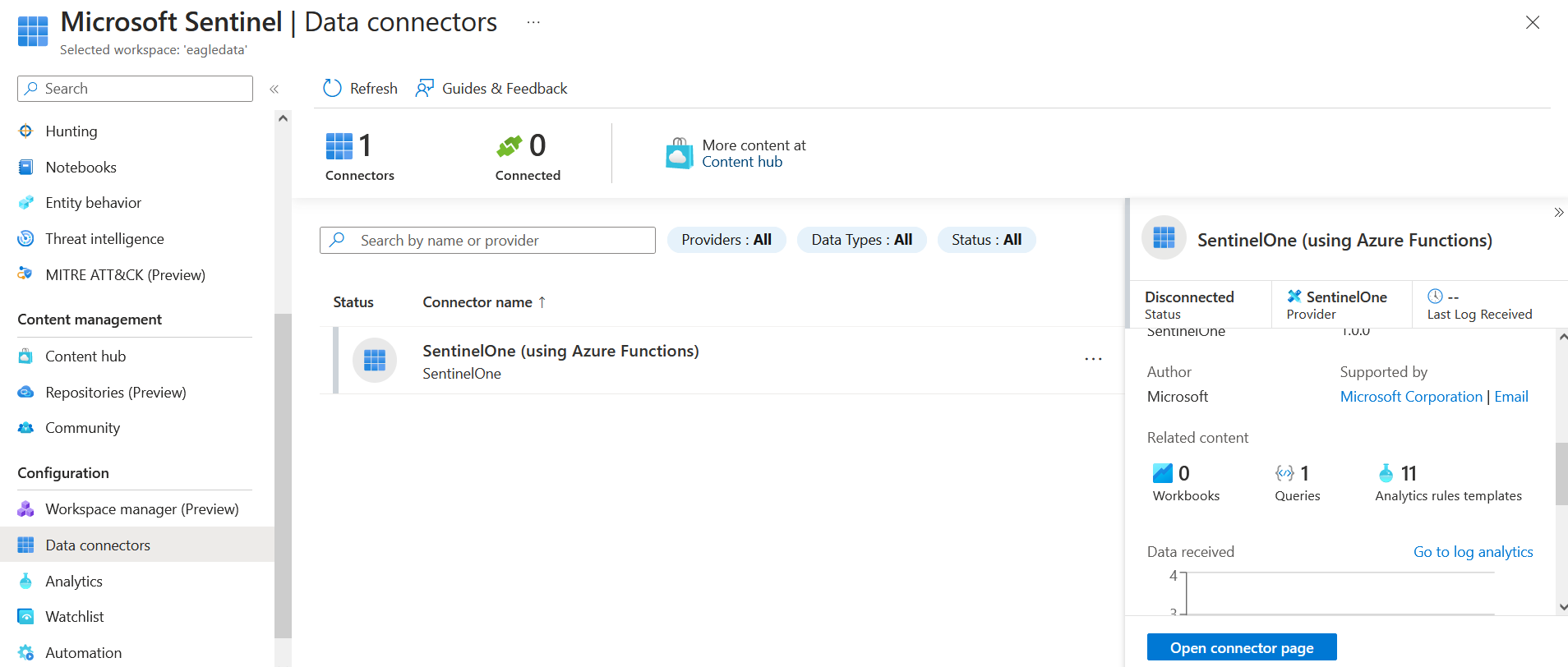 Cant Connect Sentinelone Data Connector To Microsoft Sentinel Microsoft Qanda 