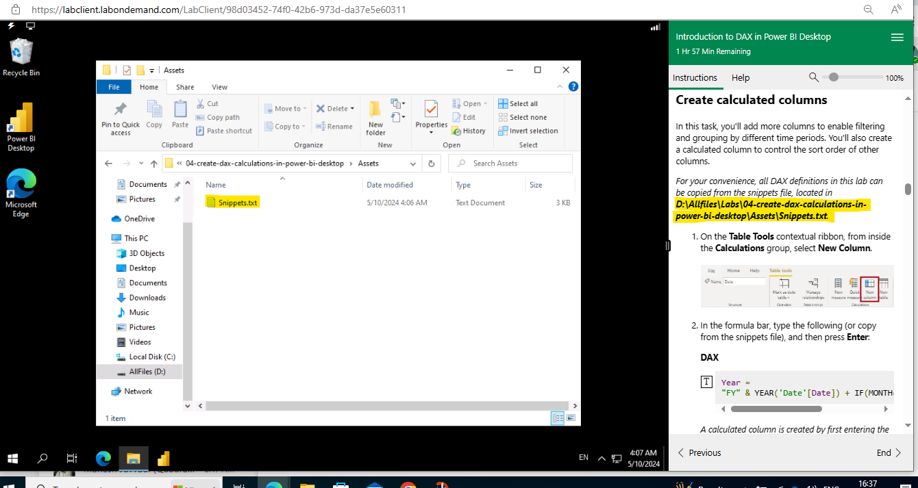 Cannot access DAX definitions in this lab - Microsoft Q&A