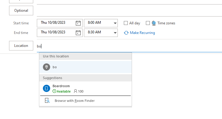 Outlook not auto-populating meeting rooms - Microsoft Q&A