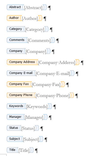 Meaning of the color of content control fields in design mode in a Word ...
