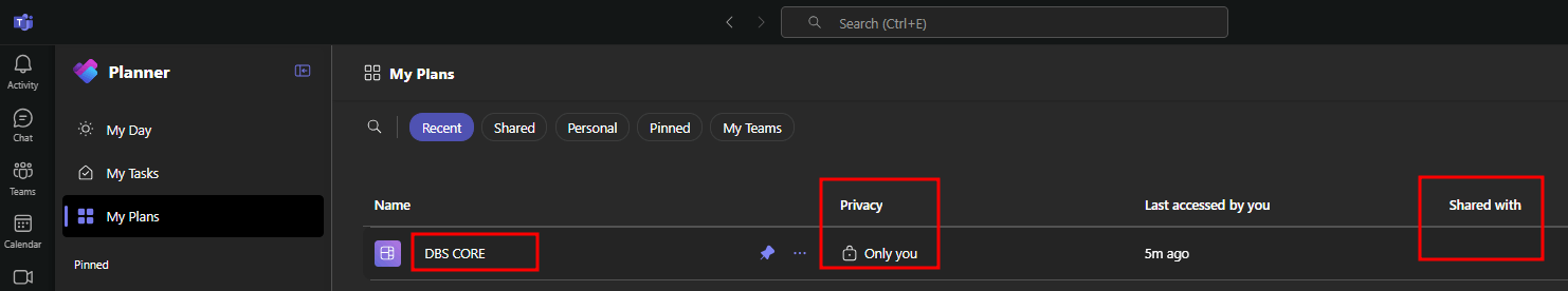 Planner in MS Teams - Private tasks are not showing up in My tasks tab ...