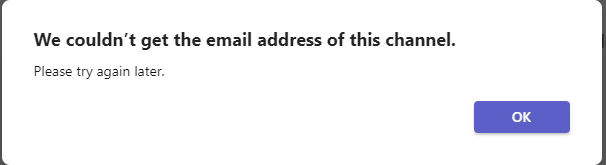 How to fix channel email not available? - Microsoft Q&A