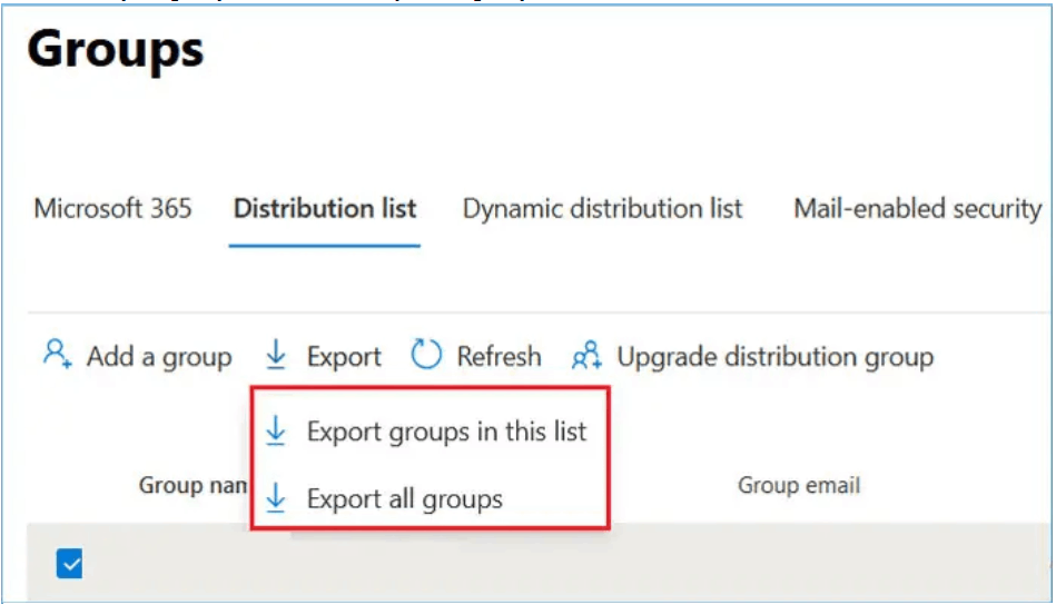 Exporting a Group of Distribution Lists - Microsoft Q&A
