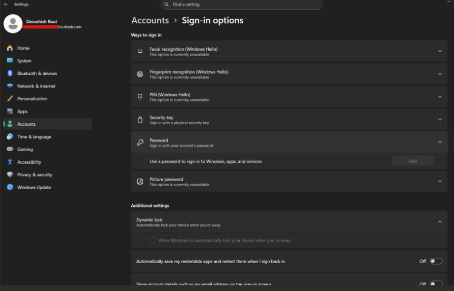 password set - Microsoft Q&A