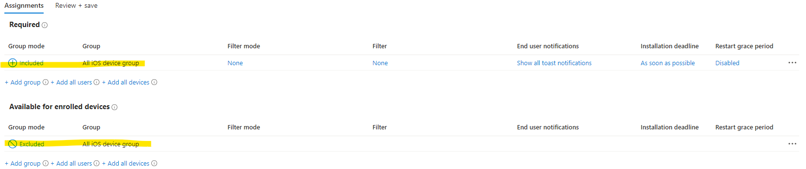 Deploy iOS apps to Intune enrolled devices suing filters - Microsoft Q&A