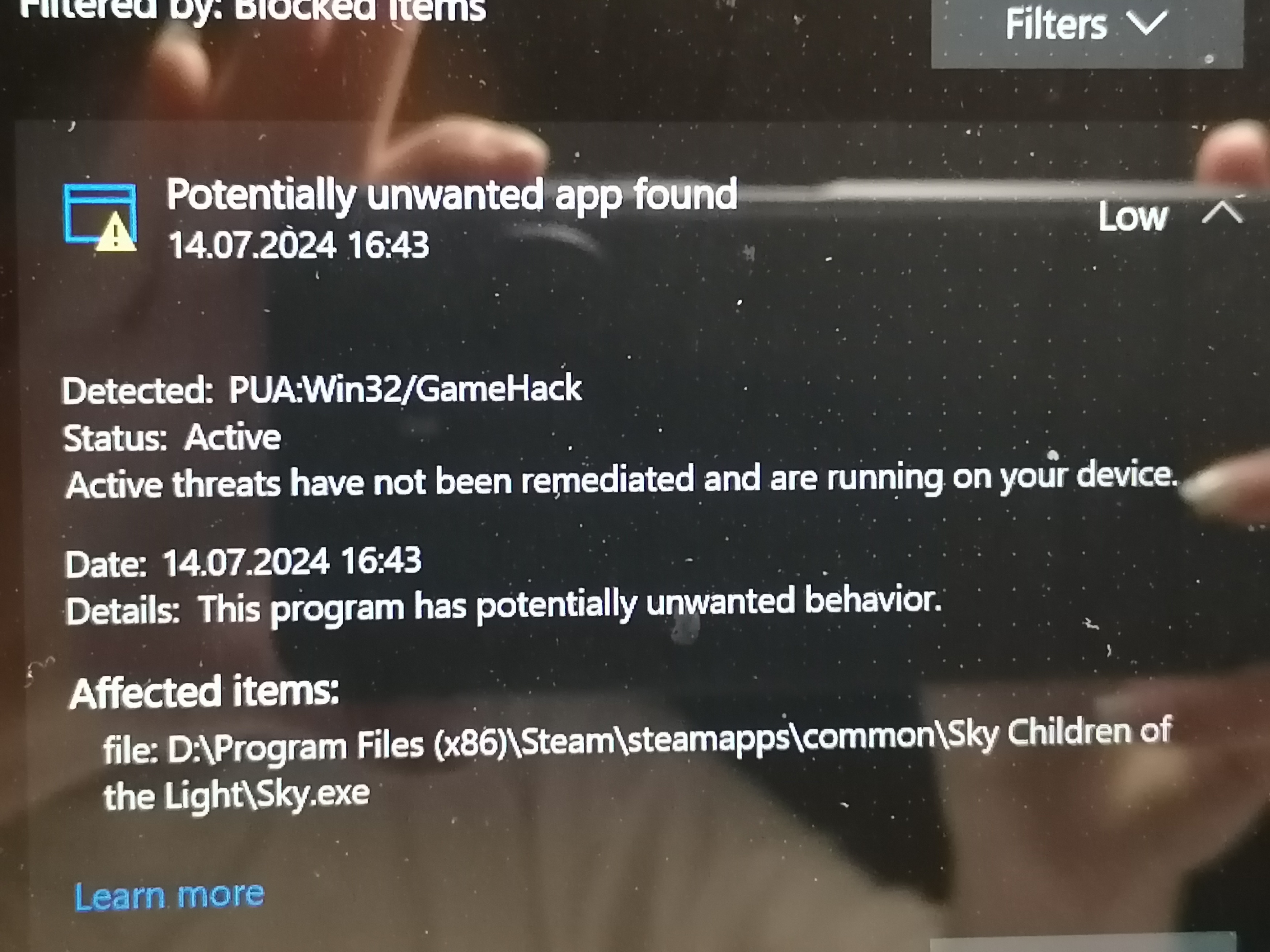 как удалить вирус PUA win32 gamehack - Microsoft Q&A