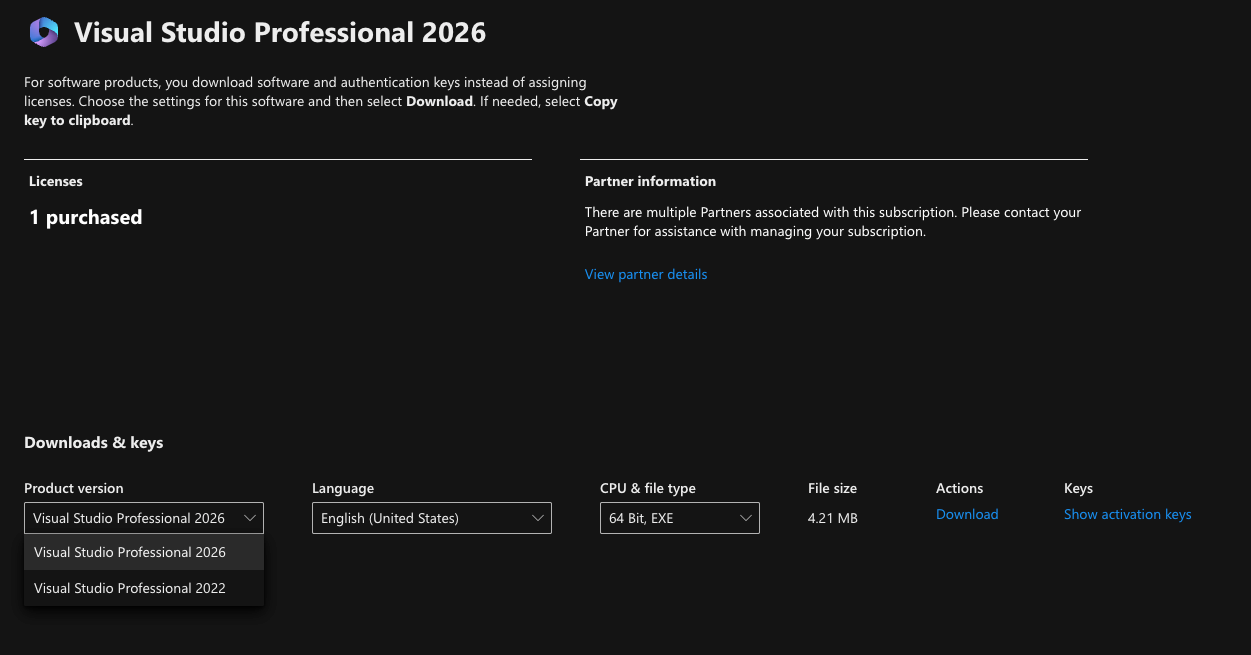 Visual Studio 2026 License is not working for Visual Studio 2019 & 2022 ...