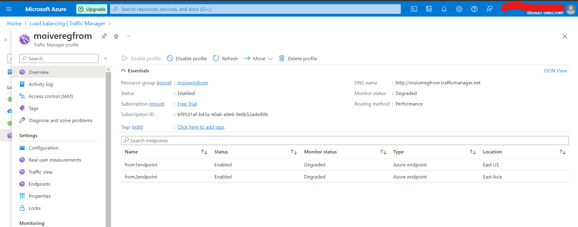 Standard Sku Web App Endpoints To Azure Traffic Manager Microsoft Qanda 8655