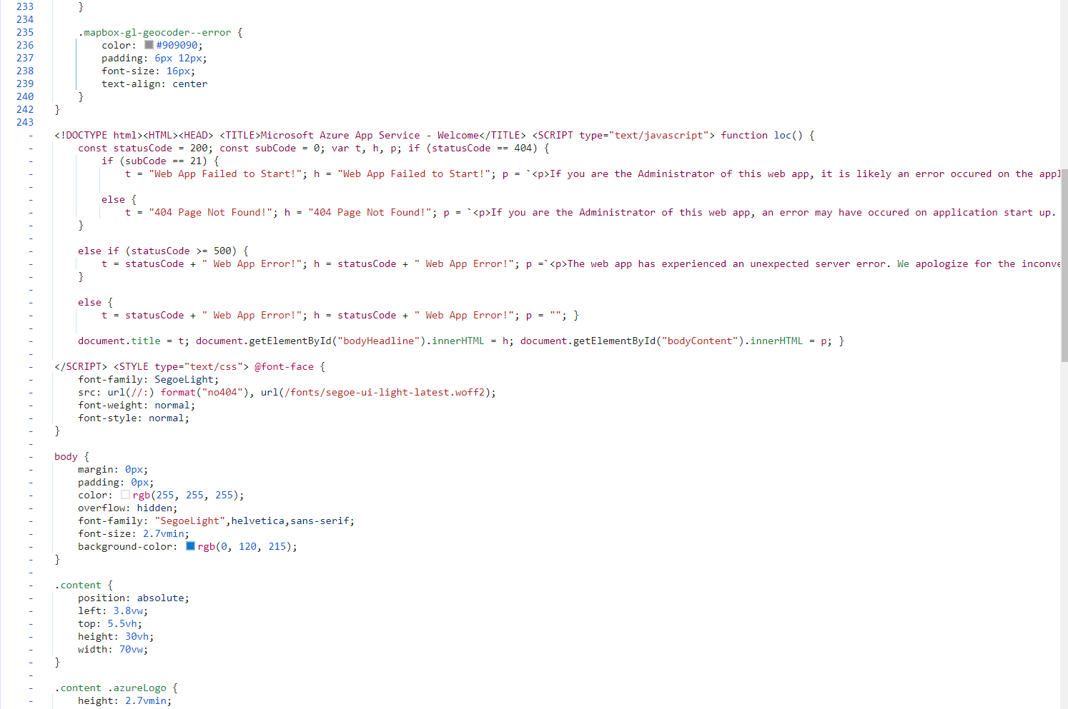 Why is App Service adding content to static files? - Microsoft Q&A