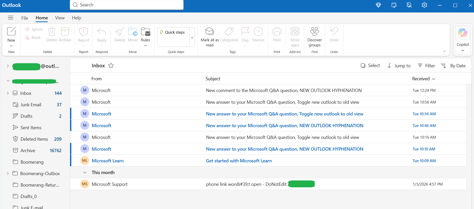 Toggle new outlook to old view - Microsoft Q&A