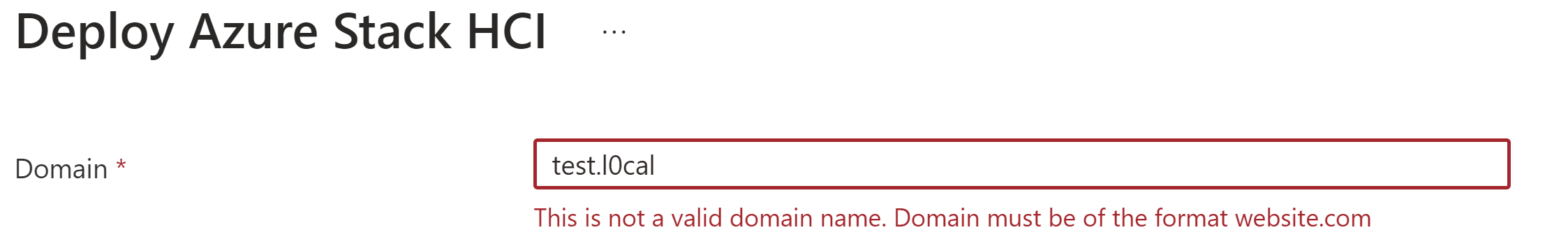 Azure Stack HCI Cluster portal deployment Domain error - Microsoft Q&A