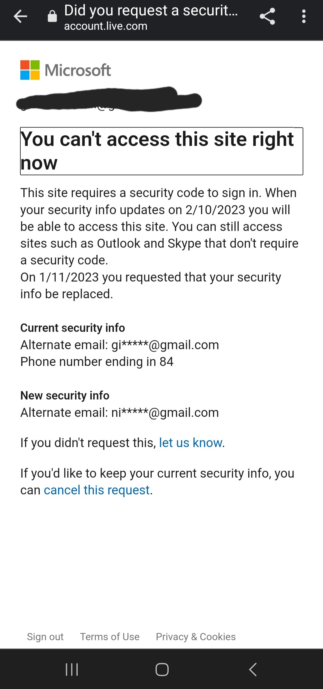 Can't access account without magic 7 digit verification code only ...