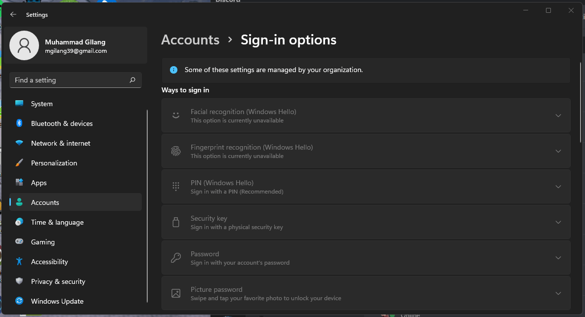 Can't do anything on Sign-In options - Microsoft Q&A