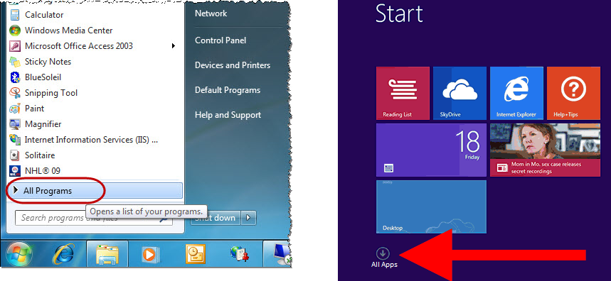 How do I find "All Programs" on Windows 8? - Microsoft Q&A