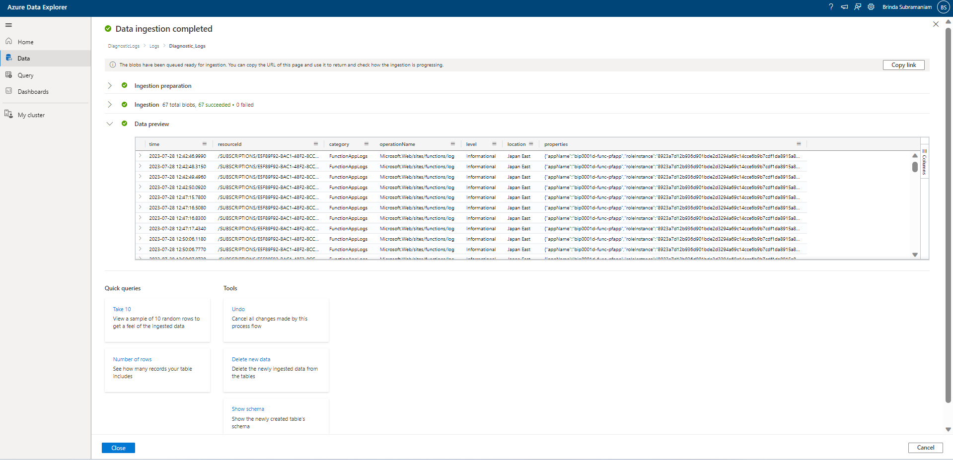 continuous ingestion issue. - Microsoft Q&A