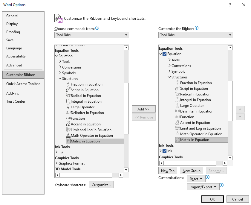How can i find the matrices symbol? - Microsoft Q&A
