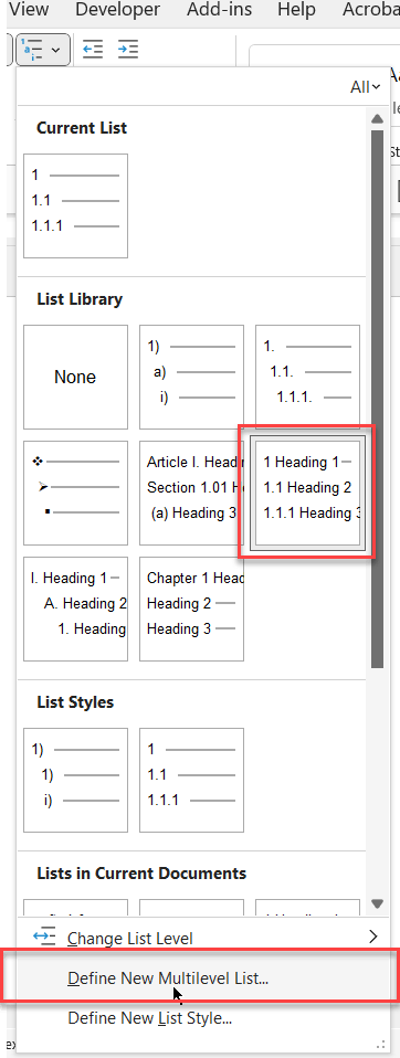 How do I put multi level numbering in ms word document without ...