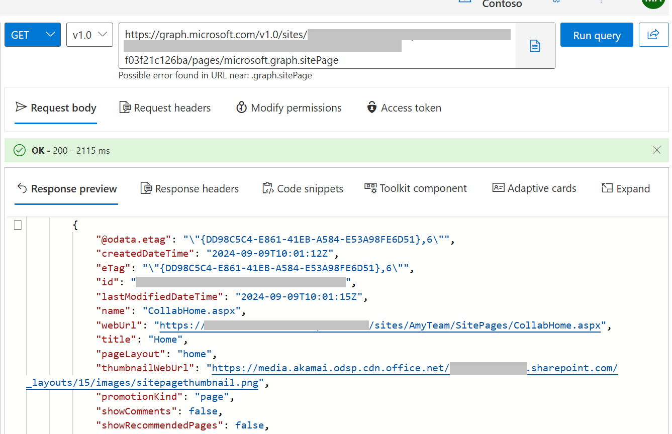 Unable To Fetch Page Content Through Legacy Sharepoint Rest Api Microsoft Qanda