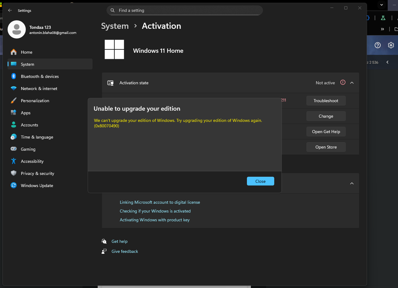 how to fix Windows activation after building a new PC? Error Code ...