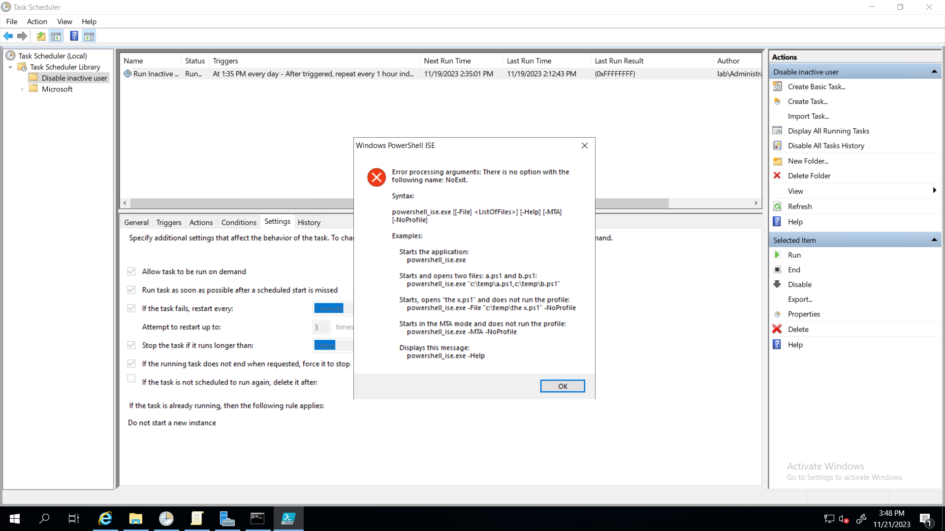 Three Month Inactive User Need To Be Automatically Disable In Ad And Run This Script