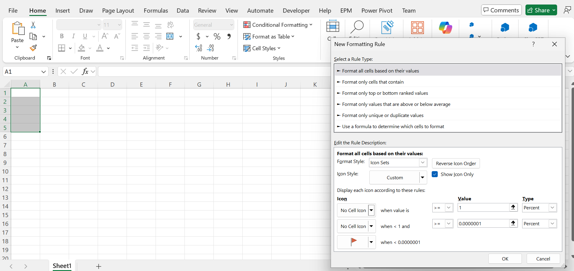 How do I format a blank cell with a red flag icon? - Microsoft Q&A
