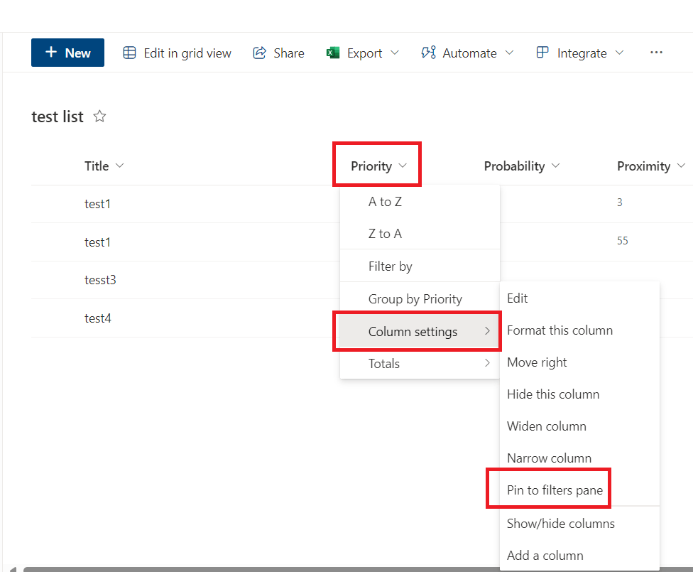 Changing the 'filters' panel in Microsoft Lists - Microsoft Q&A