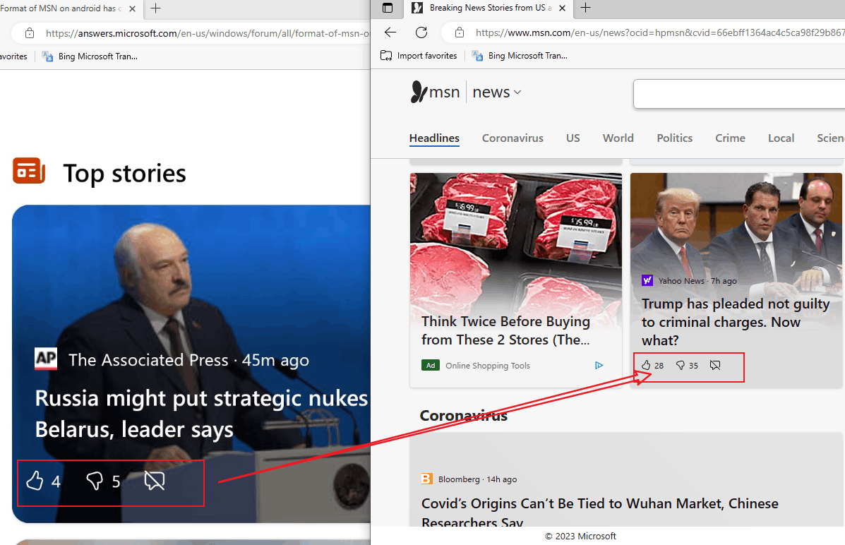 Format of MSN on android has changed to pictures - Microsoft Q&A