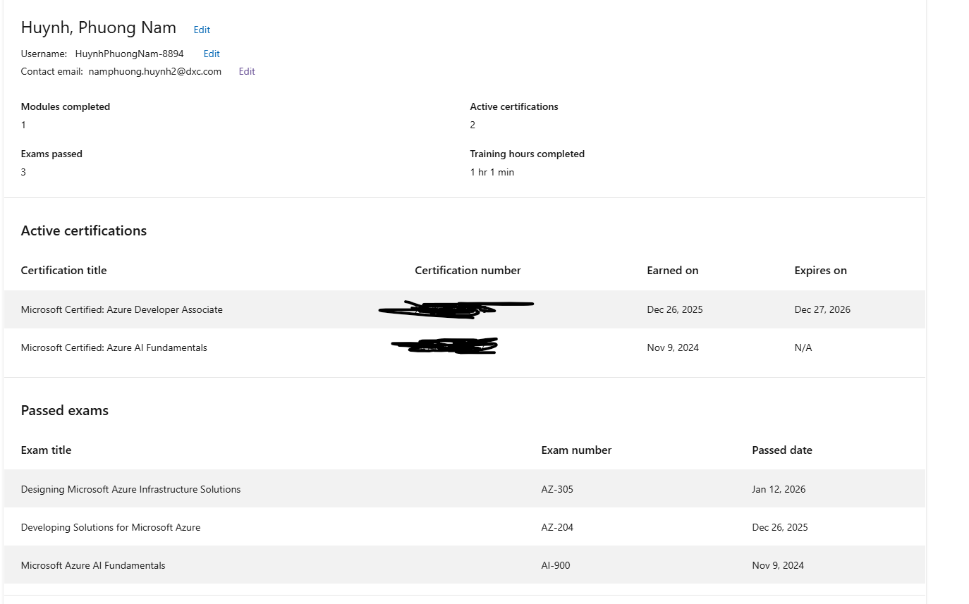The certification is not displayed after a few days passing an exam ...
