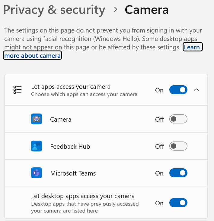 My Camera turns off on it's own while in teams meetings. - Microsoft Q&A