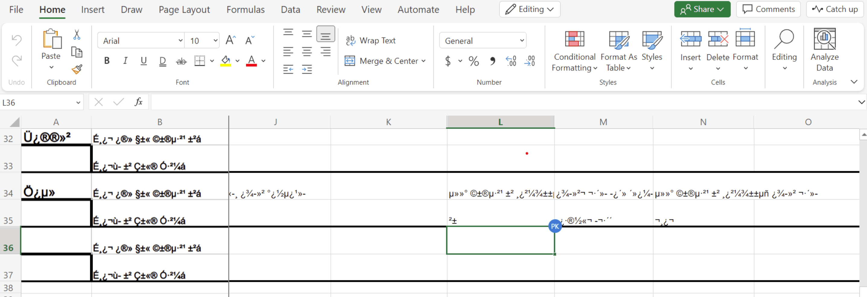 Excel Sheet appear to be replaced by strange symbols. Whats the ...
