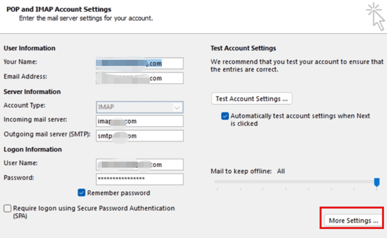 need to change Port number from 993 to 110 - Microsoft Q&A