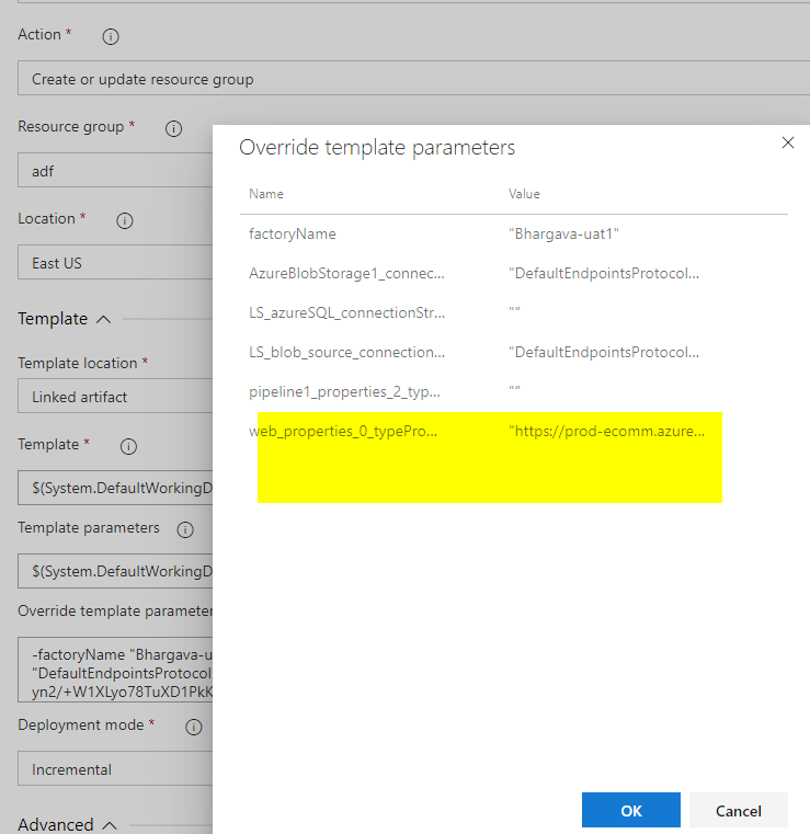 Update ADF Webactivity url as per environment from CICD deployment - Microsoft Q&A
