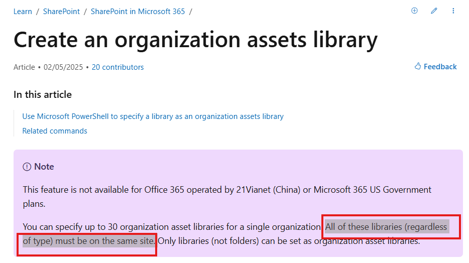Help With Creating Multiple Org Asset Libraries In Different Sharepoint Sites Microsoft Qanda