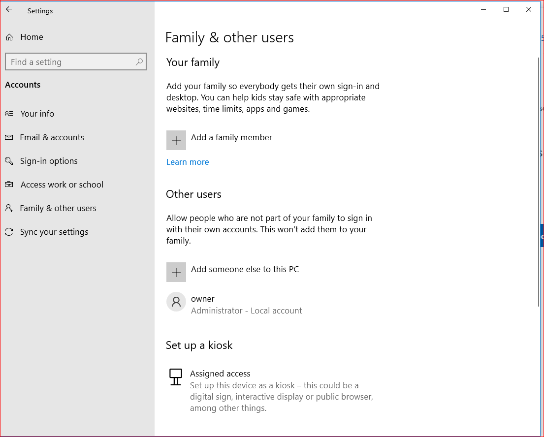 Create New User w/ School-Work Account sign in on personal PC ...