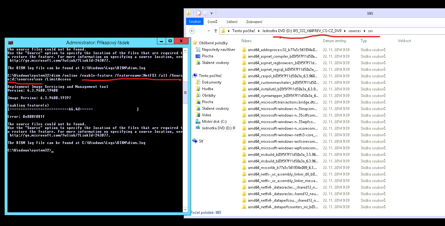 Unable install NetFX3 into Windows server 2012R2 - Microsoft Q&A