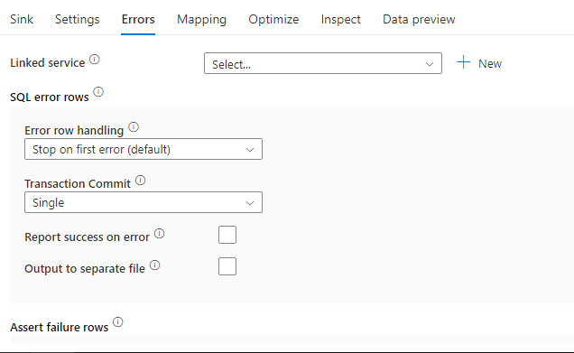 Sink Errors setting - Microsoft Q&A
