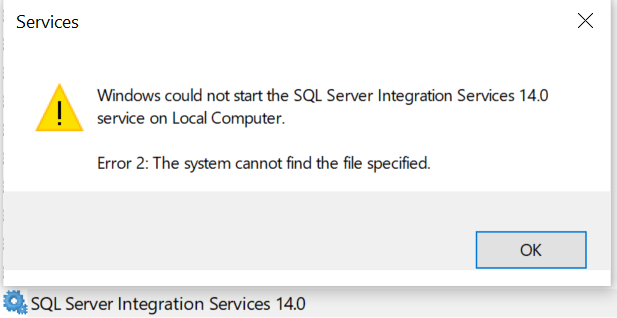 SSMS 16.0.1050.5 unable to connect to Integration Services 1.1 ...