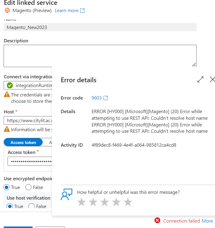 ADF linked service Host URL for Magento(Preview) - Microsoft Q&A
