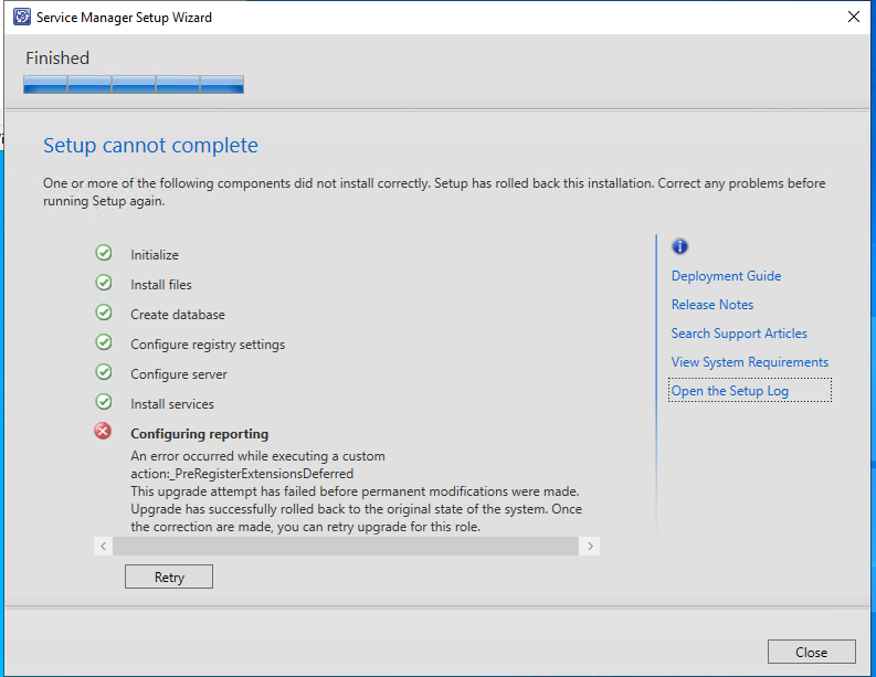 SCSM 2022 installing Data Warehouse issue - Microsoft Q&A