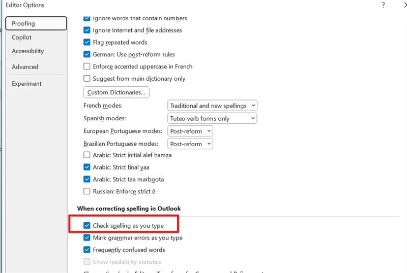 Spell check not working in Outlook - Microsoft Q&A