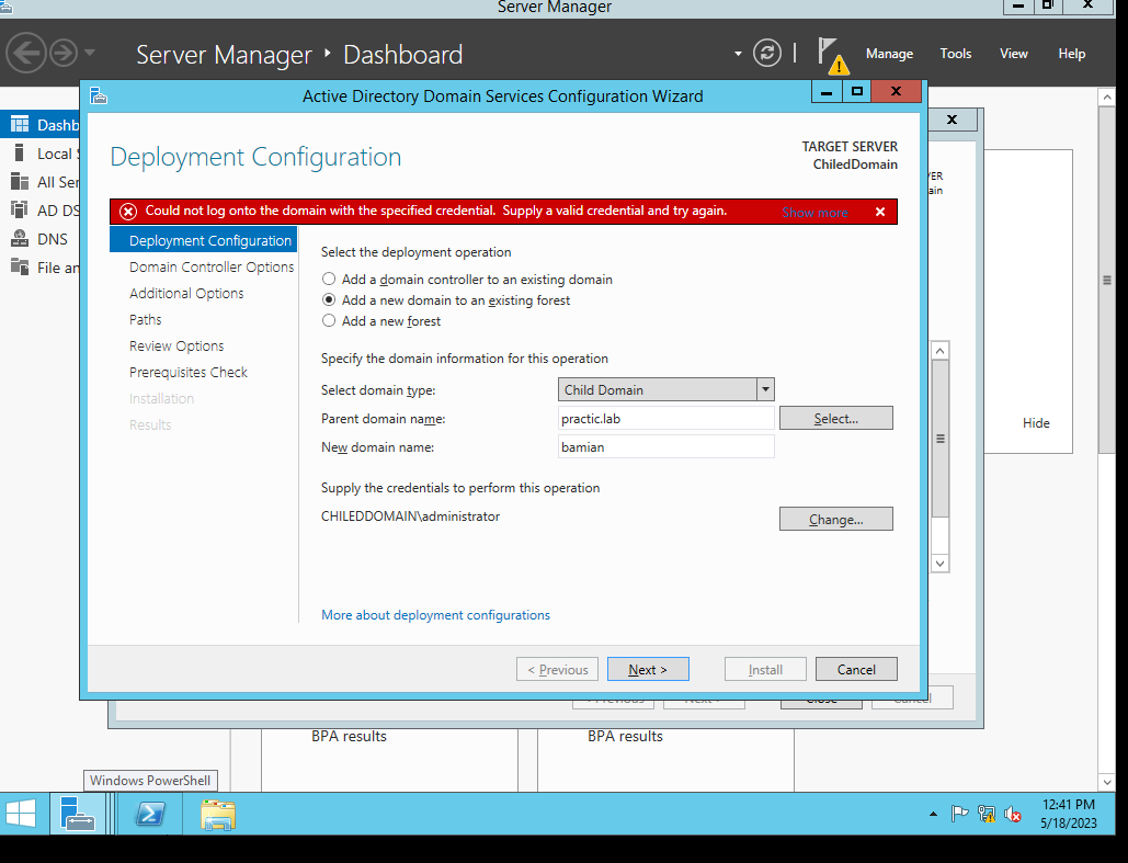 Child Domain - Microsoft Q&A