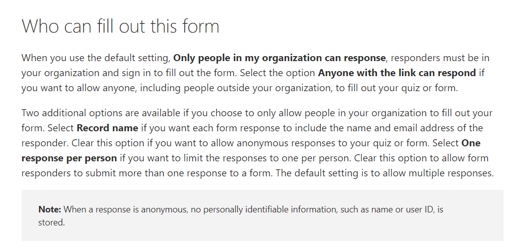 Microsoft Form Anonymous Name - Microsoft Q&A