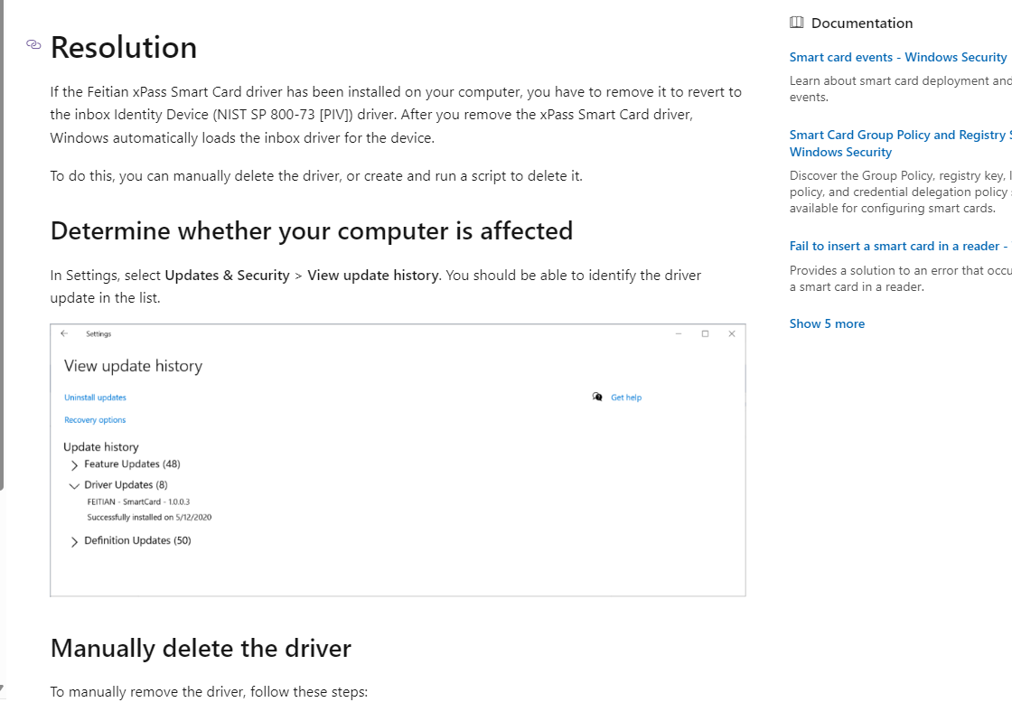 Websites no longer prompt me for smart card credentials? - Microsoft Q&A