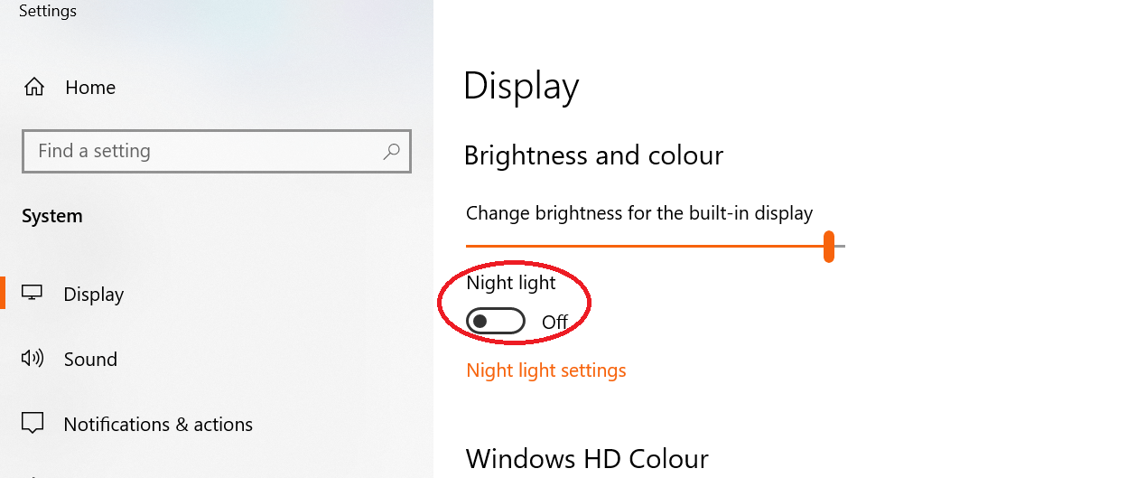 Windows 10 settings>display>night light turn on does not work ...